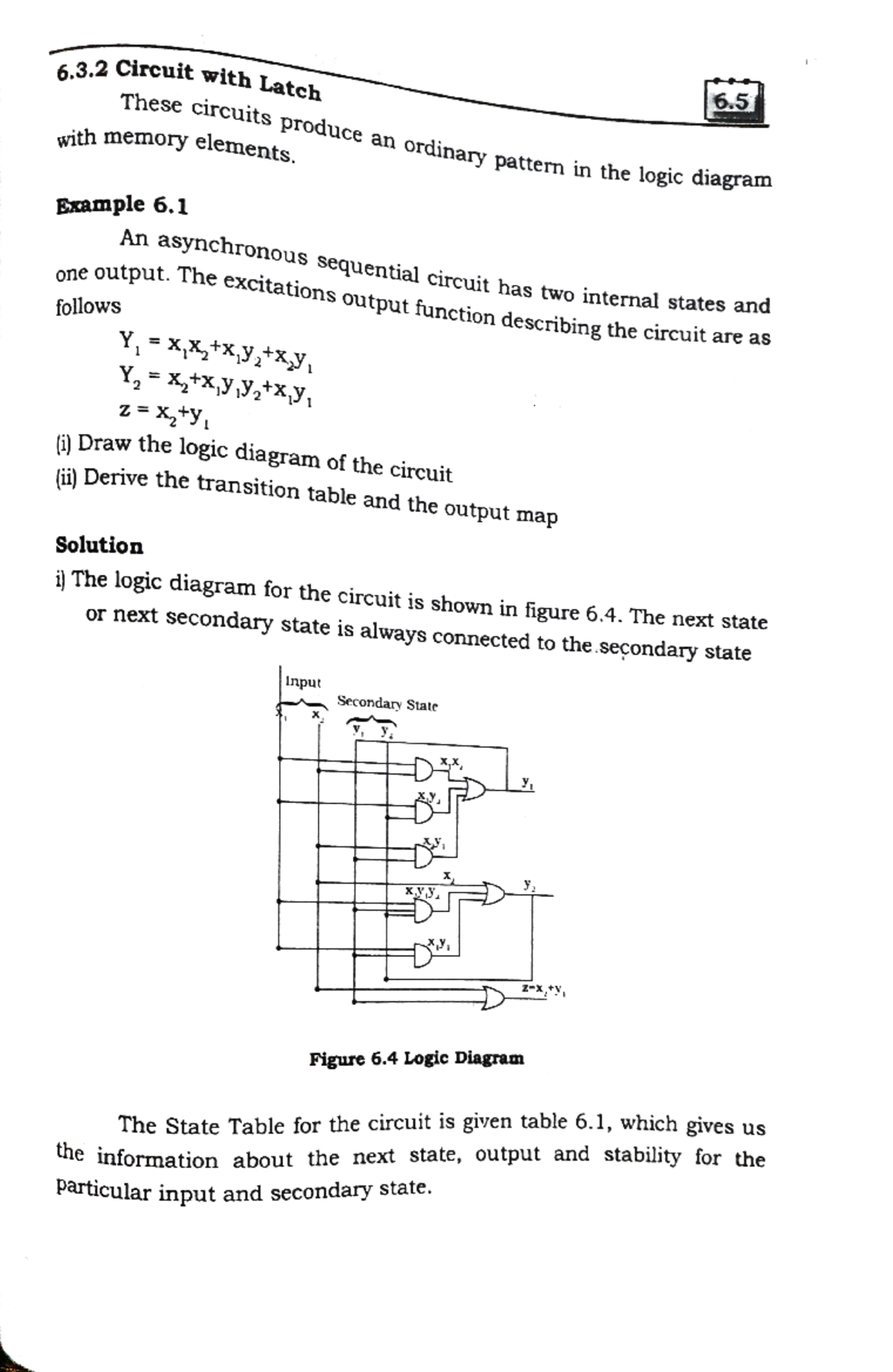 Asynchronous Sequential circuits - 6.3 Circuit with Latch These 6 with ...