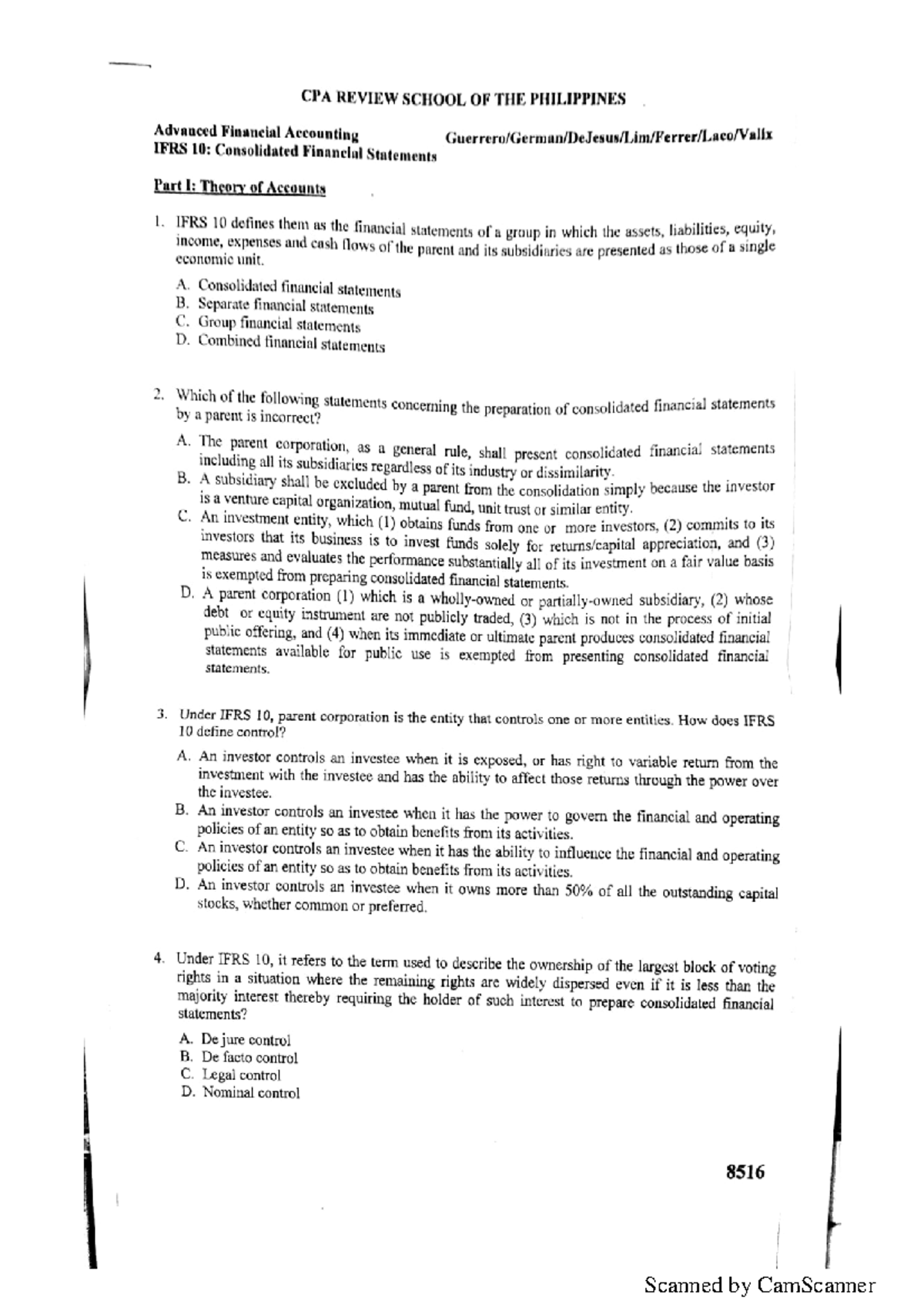AFAR 8516 - Lecture notes 2 - Accountancy - Studocu