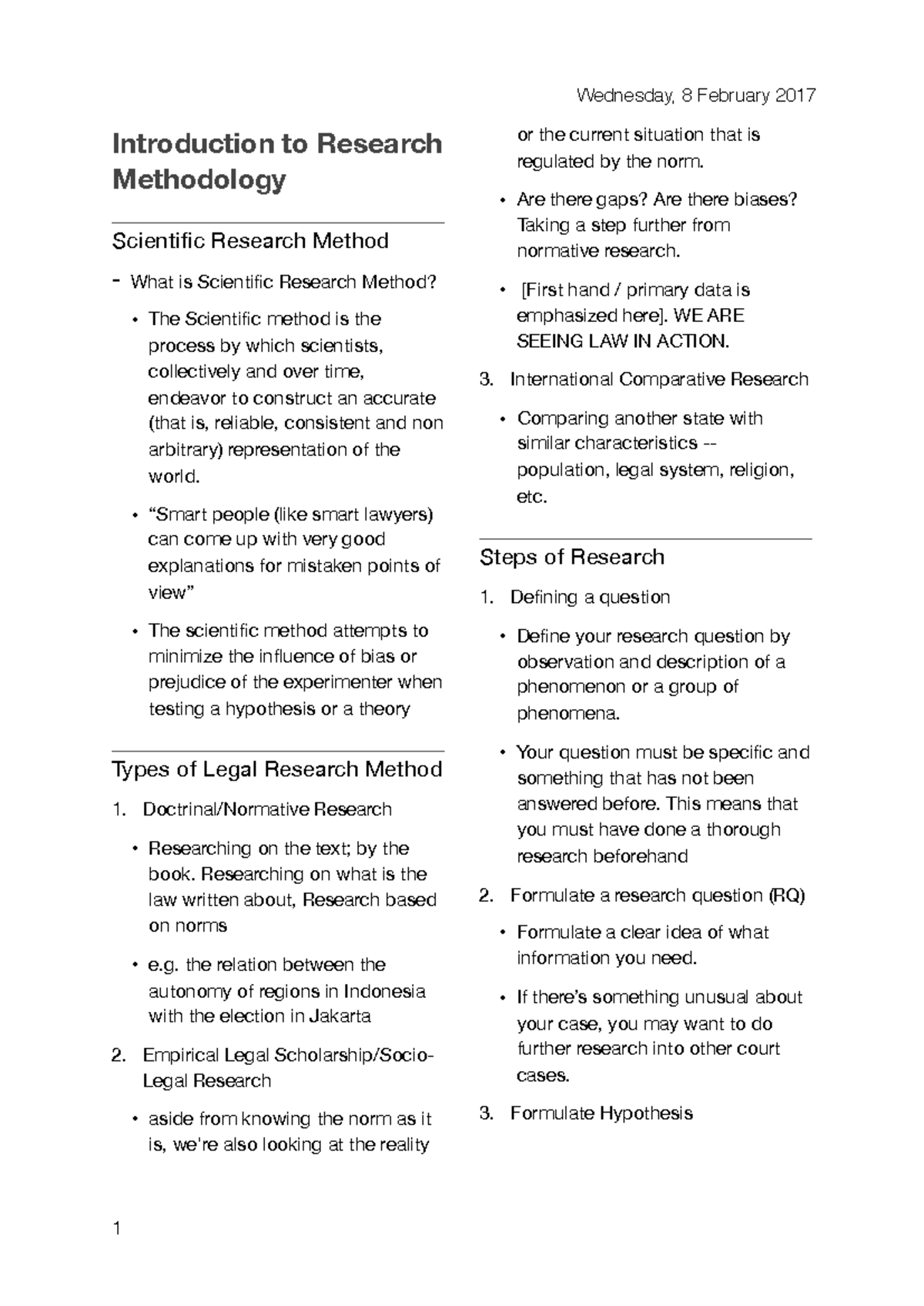 Introduction to Research Methodology - Wednesday, 8 February 2017 ...