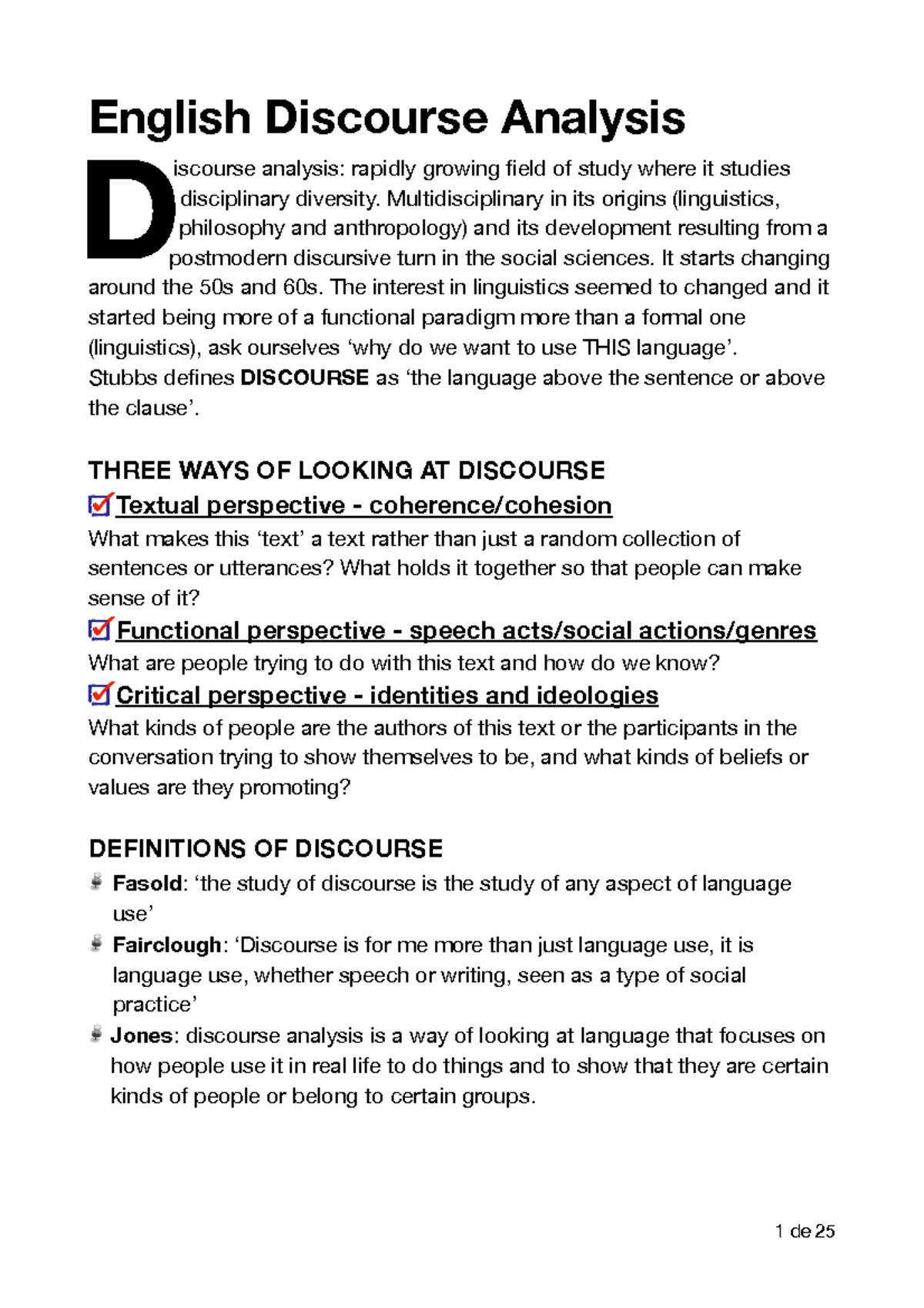 English Discourse Analysis - English Discourse Analysis D iscourse ...