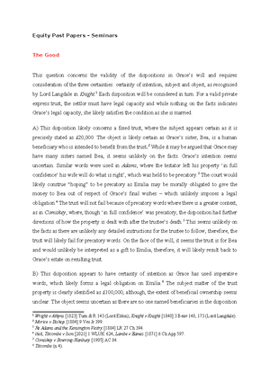 Equity and Trusts Exam paper May 2020 - SCHOOL OF LAW MIDDLESEX ...