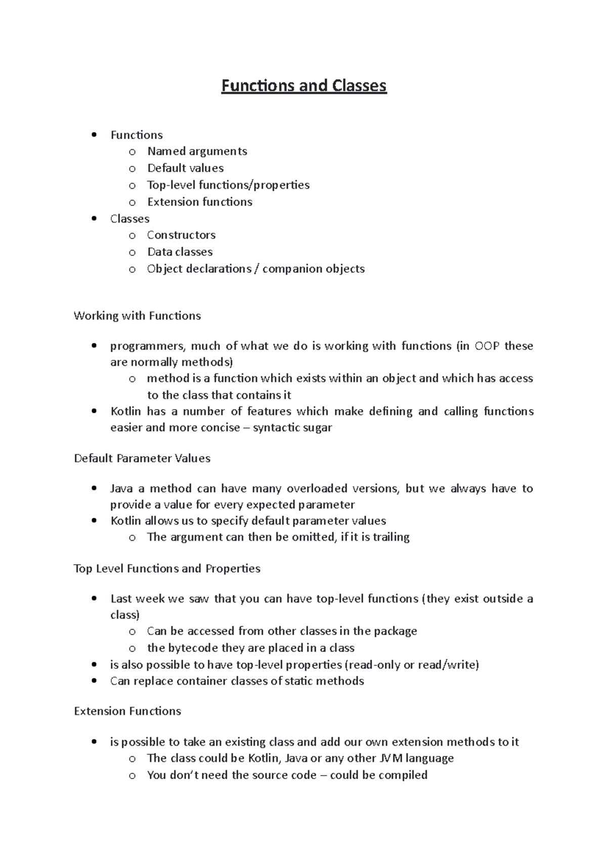 Functions and Classes - COMP1549 - GRE - Studocu