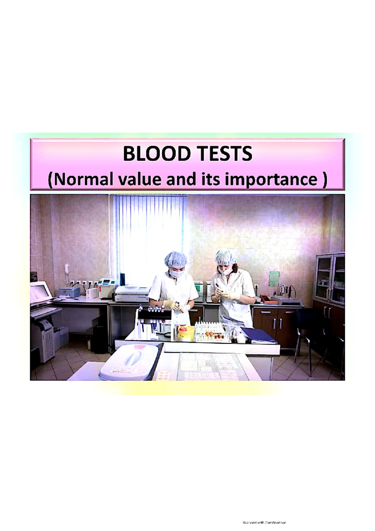 Blood-investigation - LECTURE NOTES - Human anatomy and physiology ...