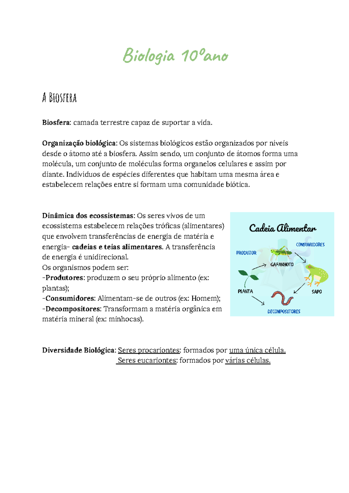 Biologia 10ºano - Bili 10ºan A Biosfera Biosfera: camada terrestre ...