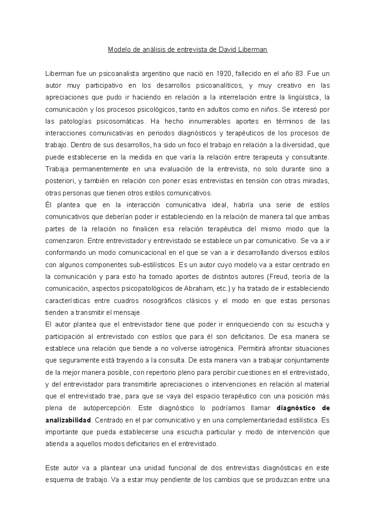 Breve resumen acerca de los modelos de entrevista propuestos por David ...