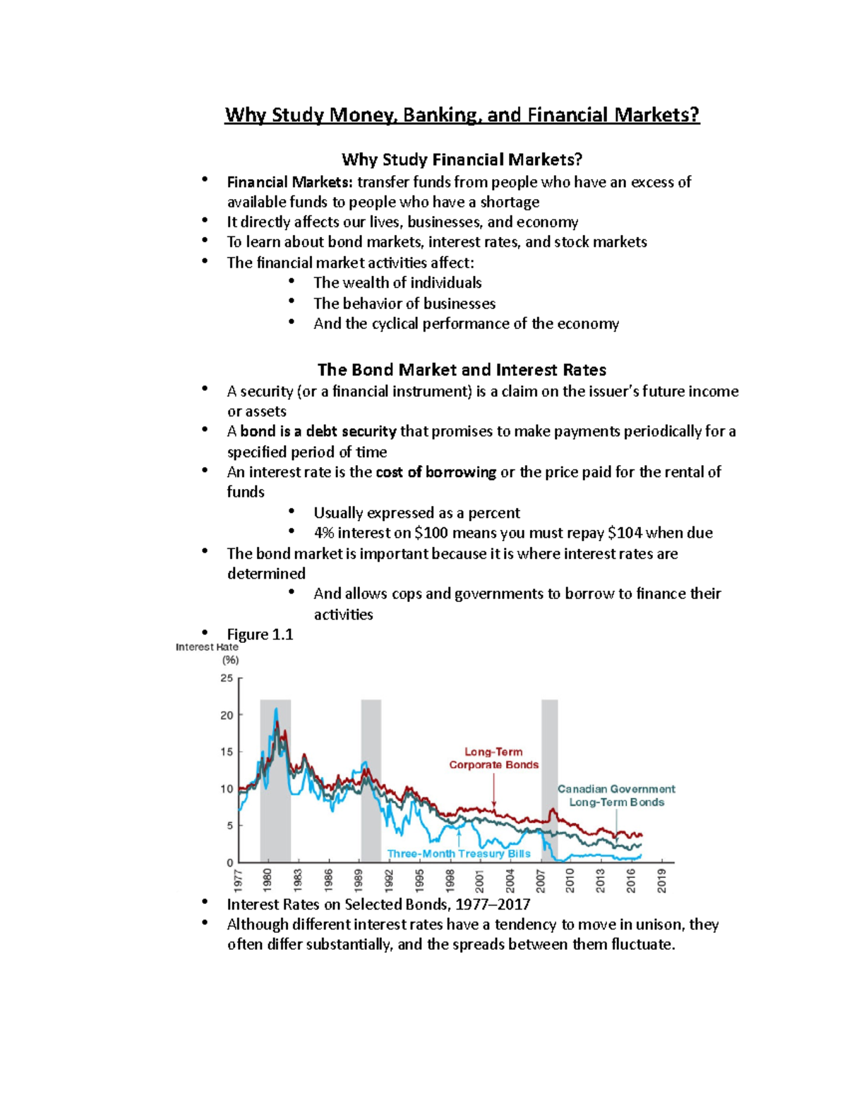 Why Study Money - Lecture notes 1 - Why Study Money, Banking, and ...
