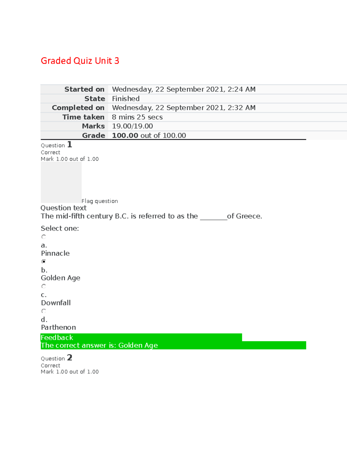 AHIST 1401 Graded quizzes 3 & 6 - AHIST 1401 - UoPeople - Studocu