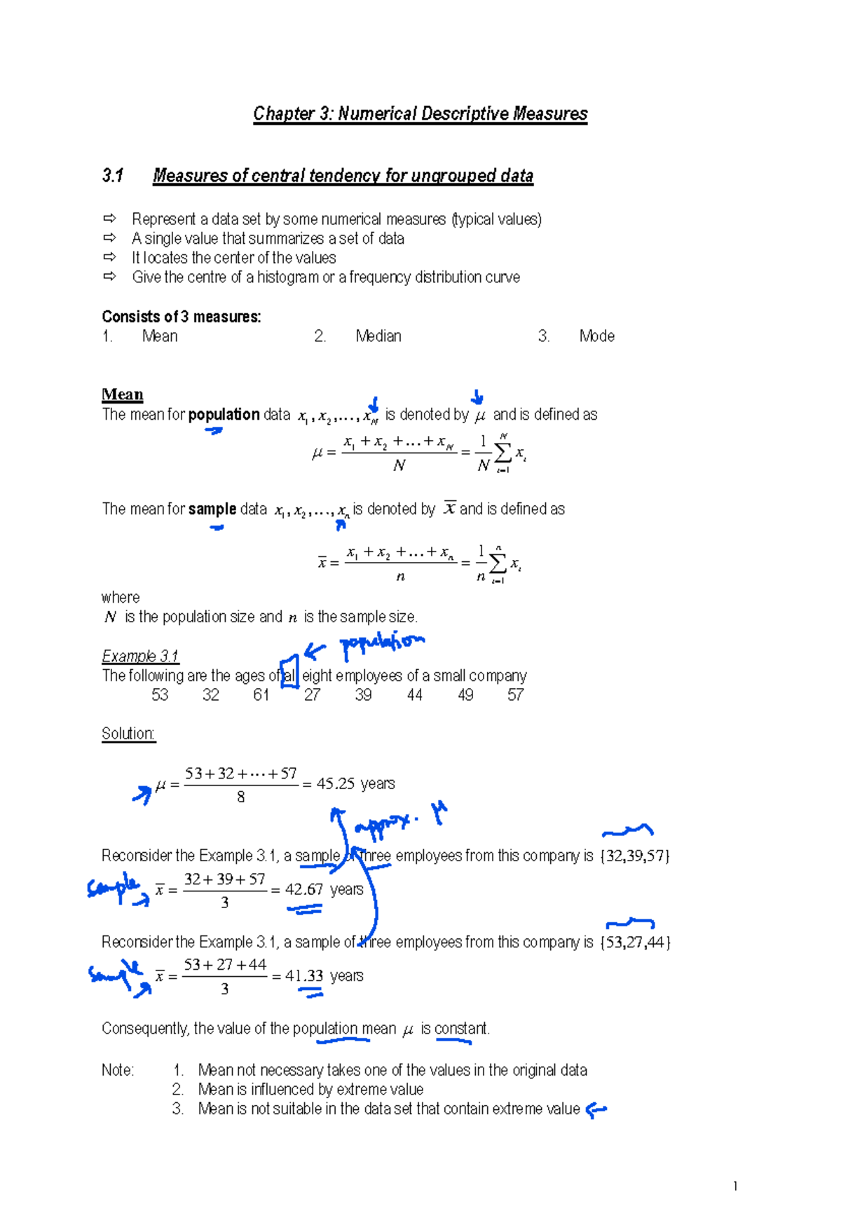 Chapter 3 - Chapter 3: Numerical Descriptive Measures 3 Measures of ...