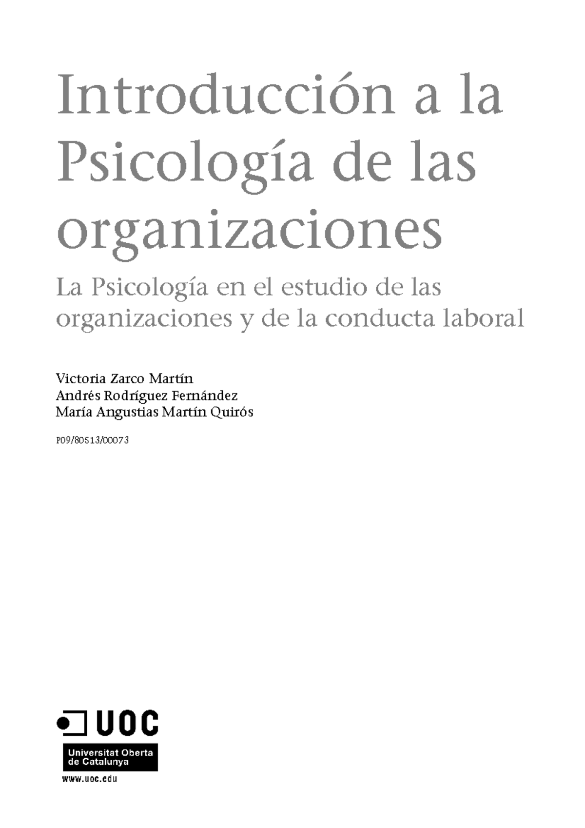 Psicologia de Organizaciones - Introducción a la Psicología de las organizaciones La Psicología ...