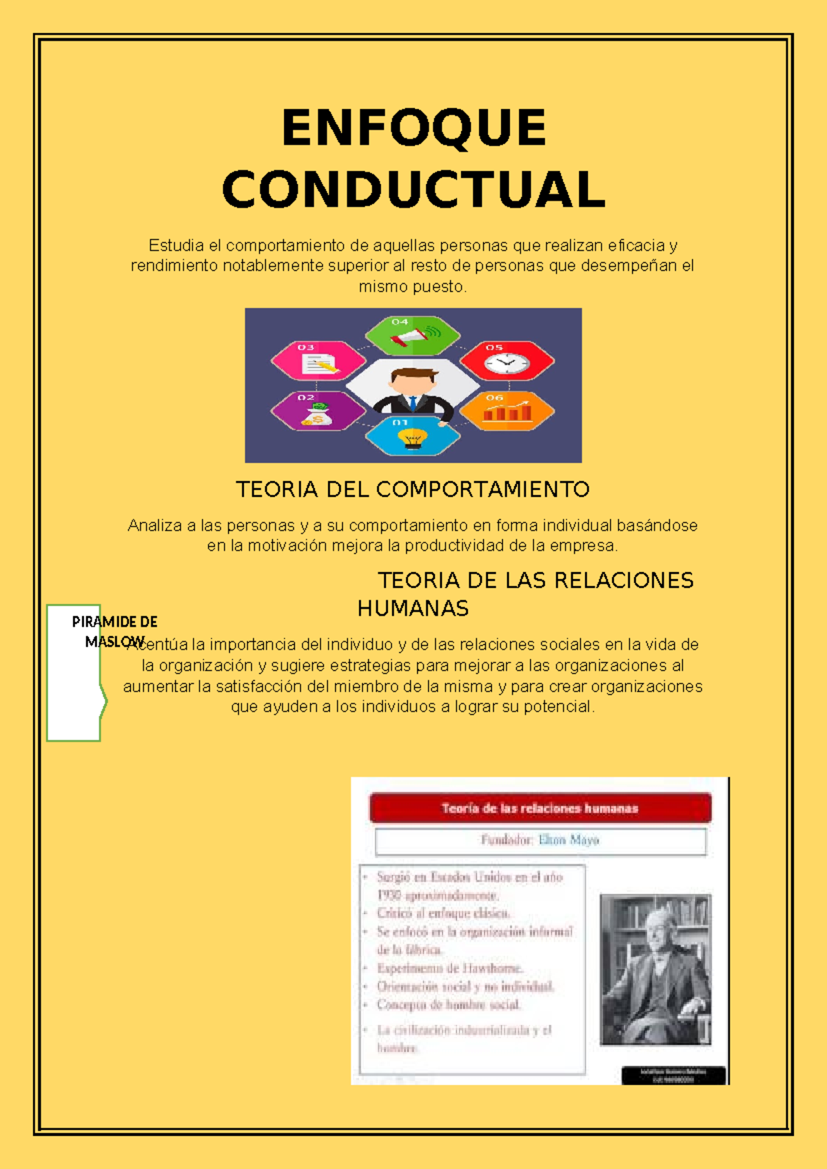 Enfoque Conductual - ENFOQUE CONDUCTUAL Estudia el comportamiento de ...