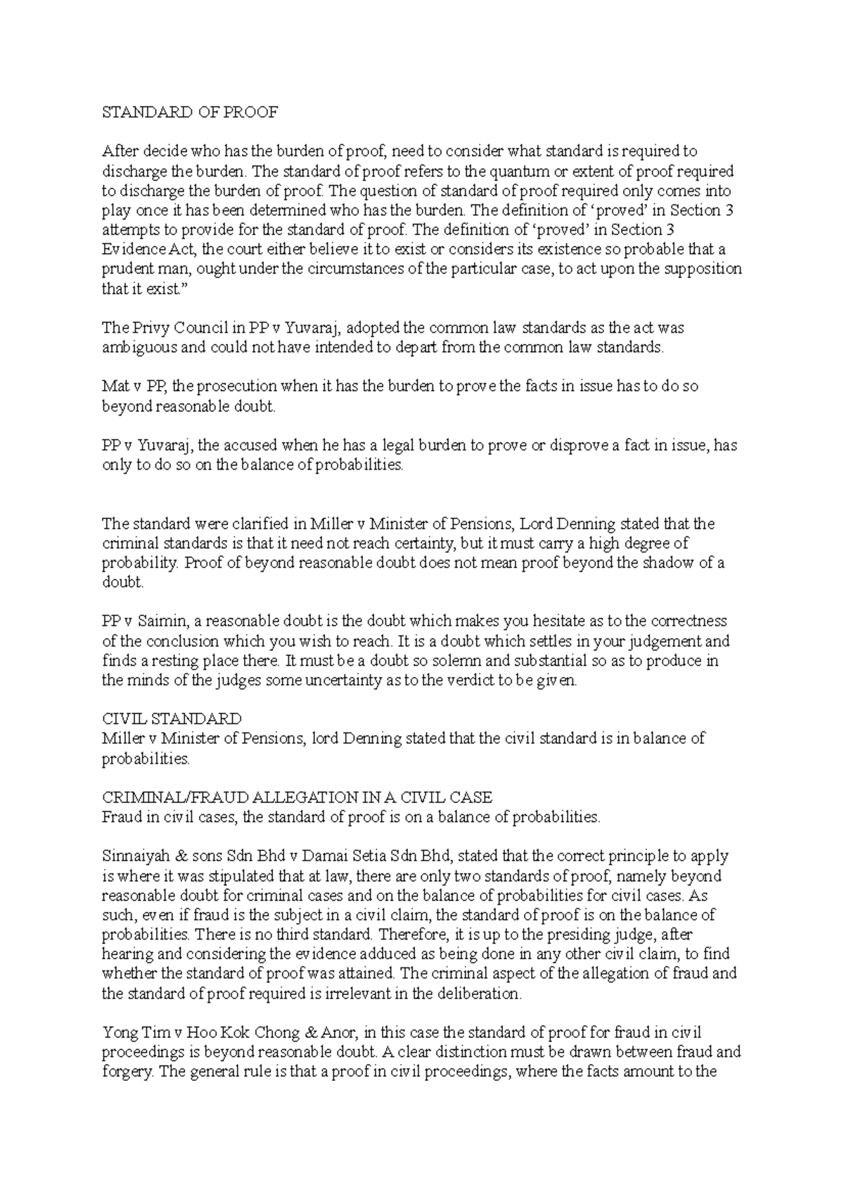 Standard OF Proof - STANDARD OF PROOF After decide who has the burden ...