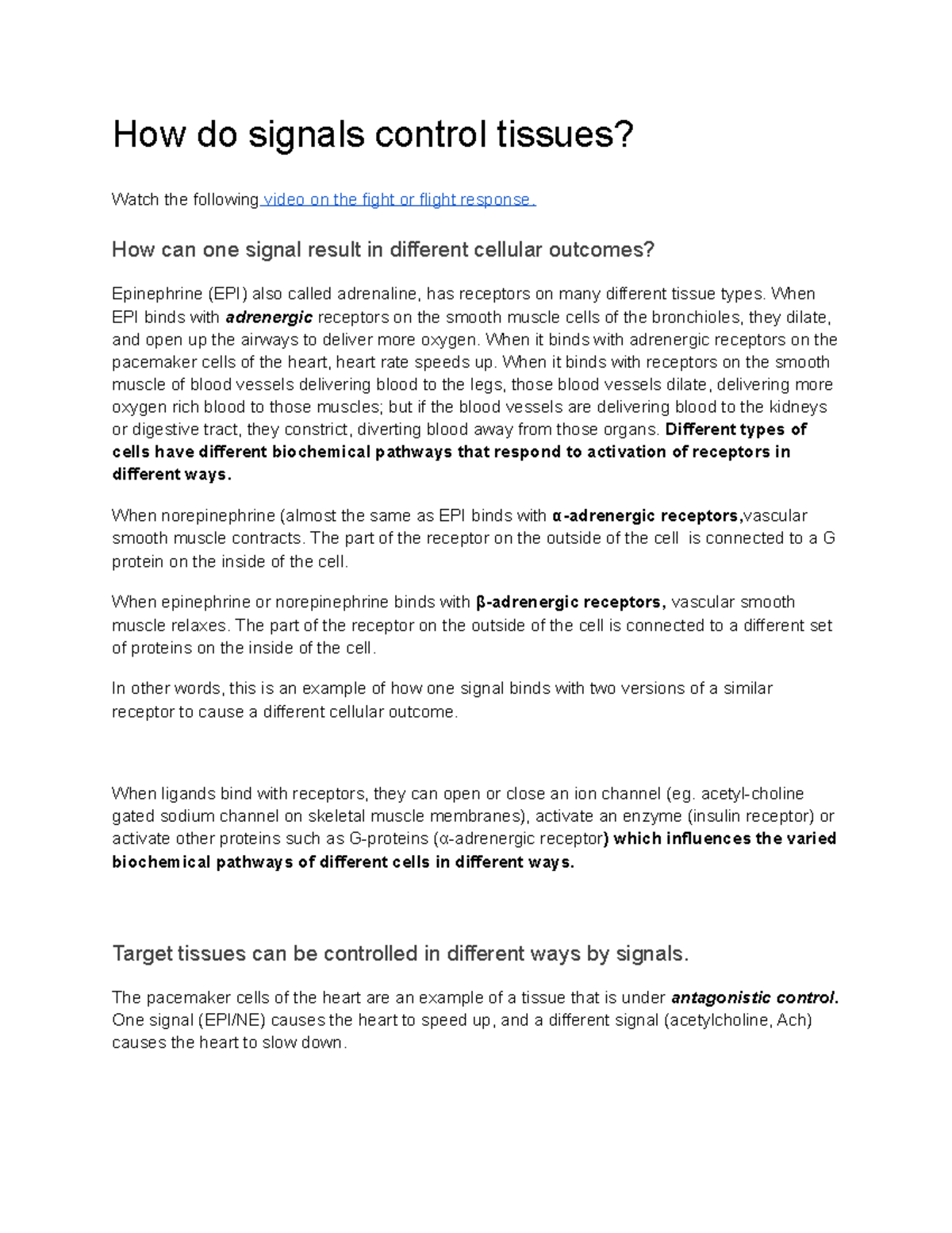 How do signals control tissues - How do signals control tissues? Watch ...