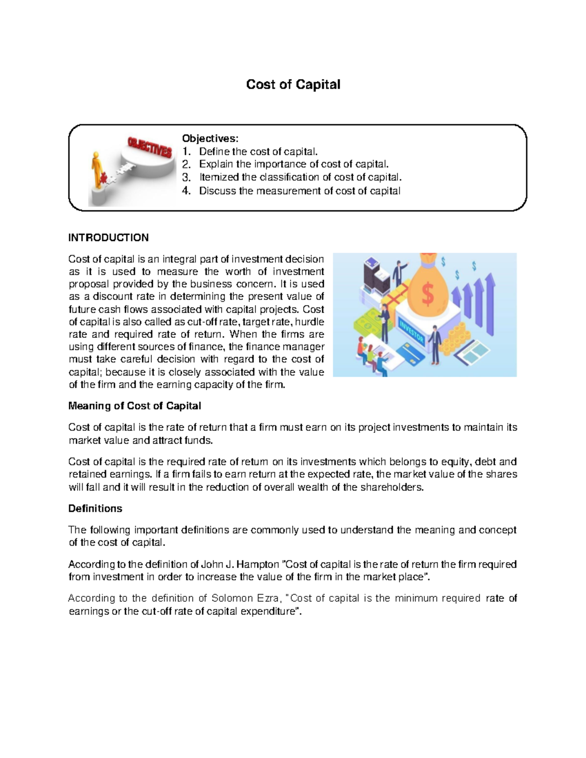 Cost-of-Capital - Finance Management - Cost of Capital INTRODUCTION ...