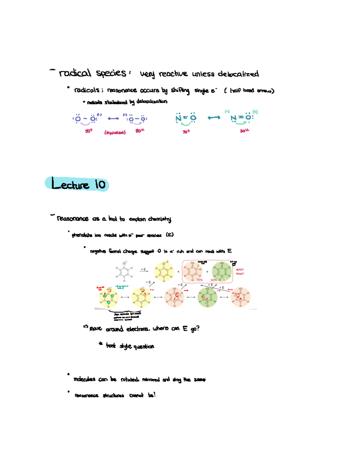 Lecture 11 - radical species very reactive unless delocalized radicals ...