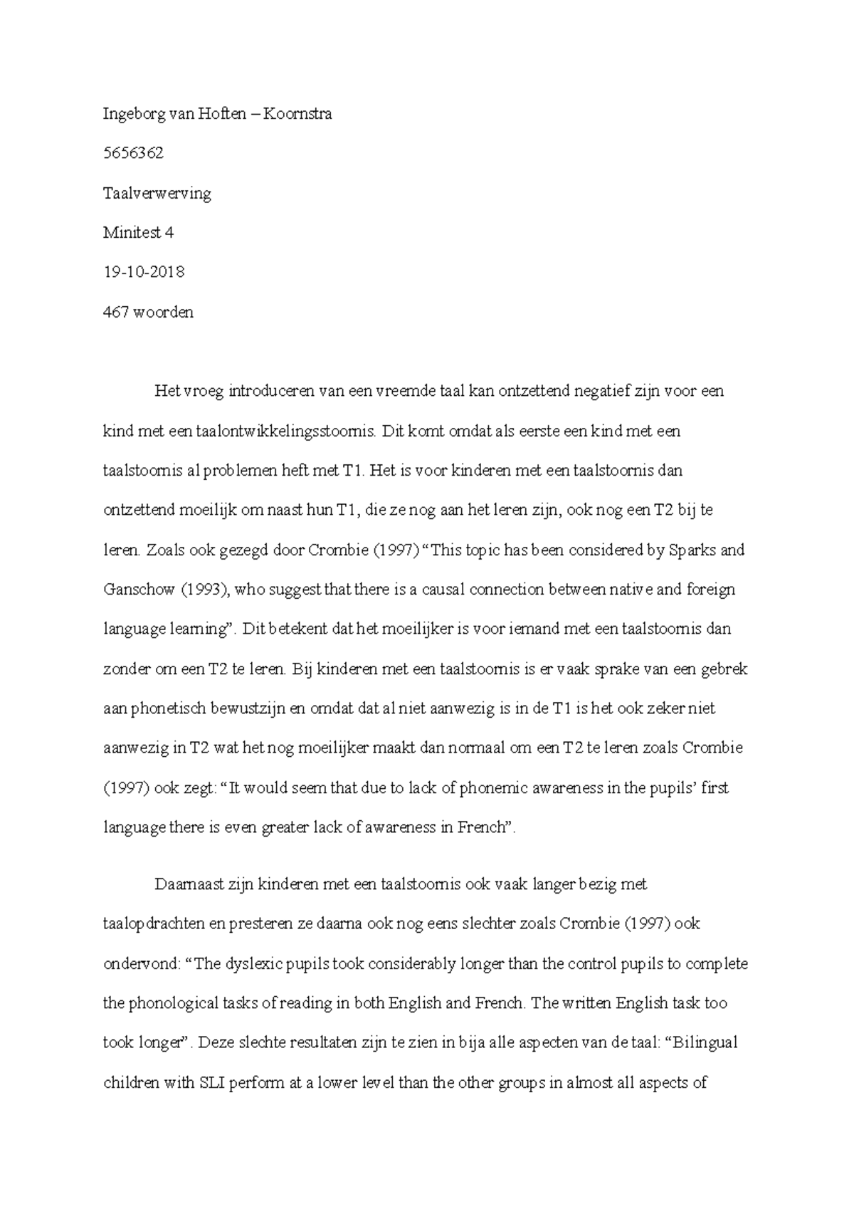 Minitest 4 - Opdracht - Ingeborg van Hoften – Koornstra 5656362 ...