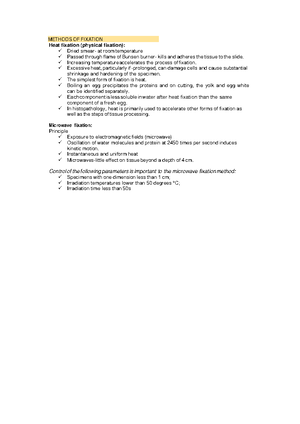 Methods OF Fixation - METHODS OF FIXATION Heat fixation (physical ...