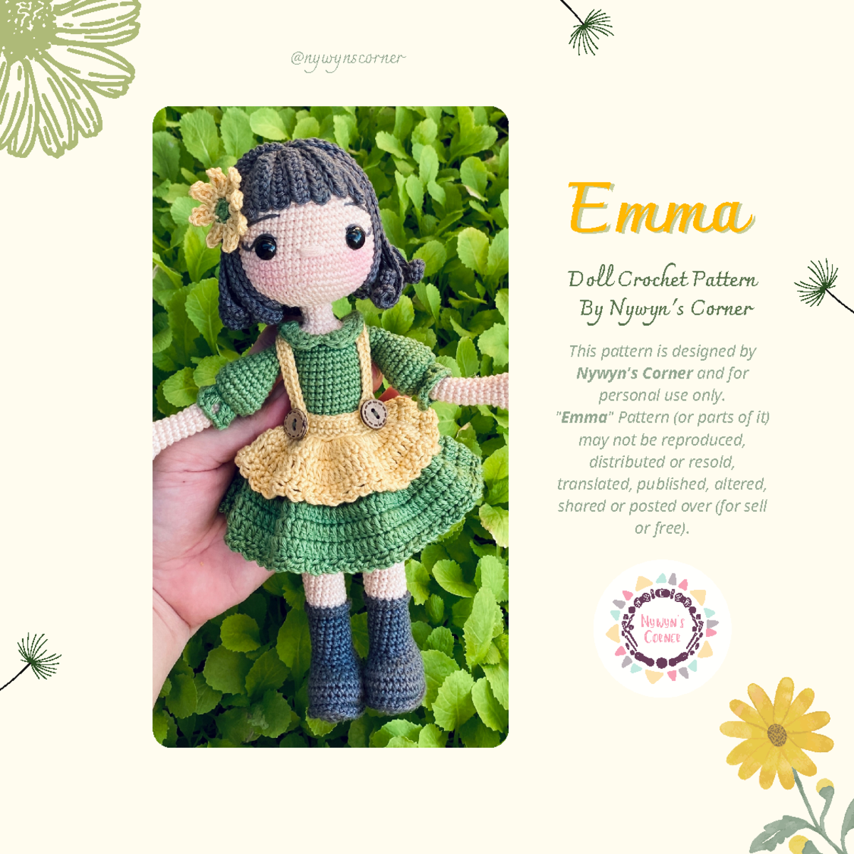 Emma - Emma design - Doll Crochet Pattern By Nywyn's Corner EmmaEmma ...