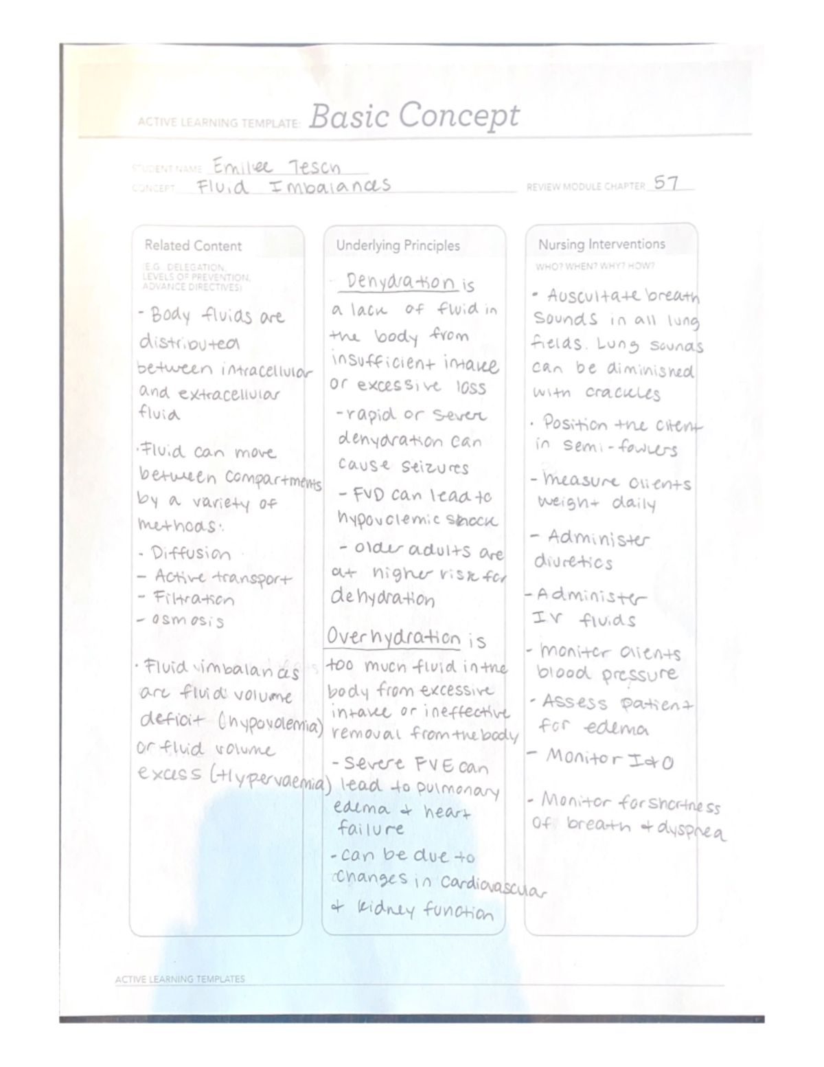 Basic Concept Ch. 57 - ATI ACTIVE LEARNING TEMPLATE - ADN 302 - Studocu