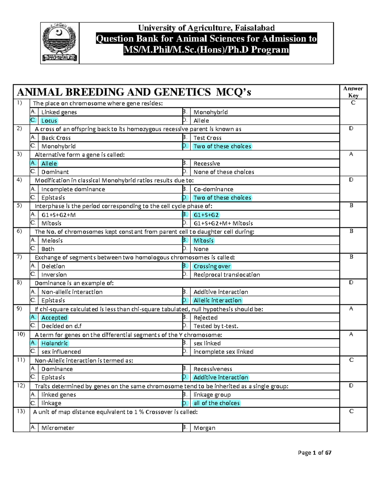 Animal and Dairy Sciences - University of Agriculture, Faisalabad ...