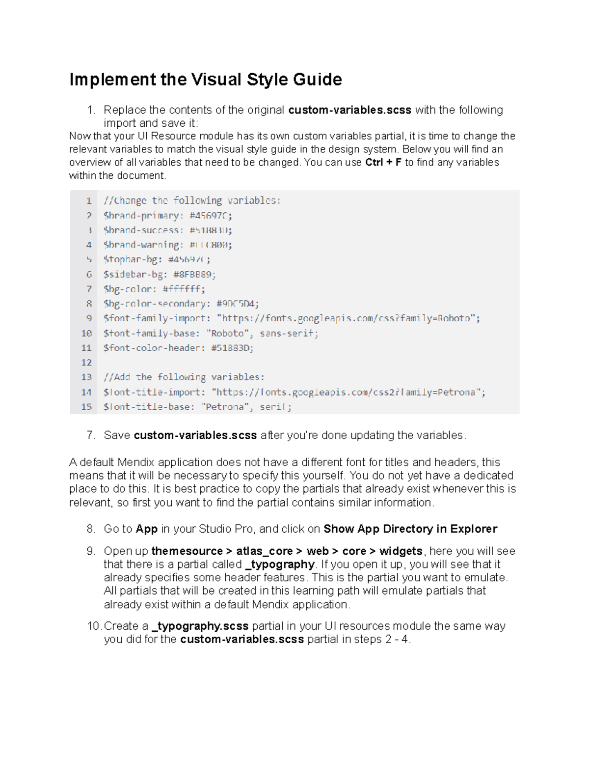 Implement the Visual Style Guide - Replace the contents of the original ...