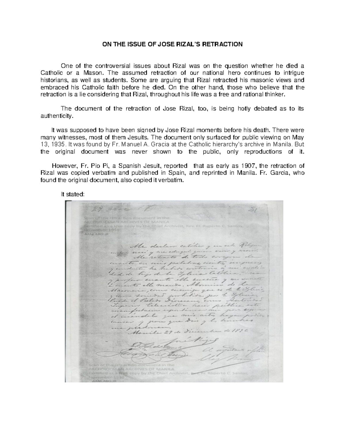 RPH Lesson 10 - Controversy Surrounding the National Hero Jose Rizal ...