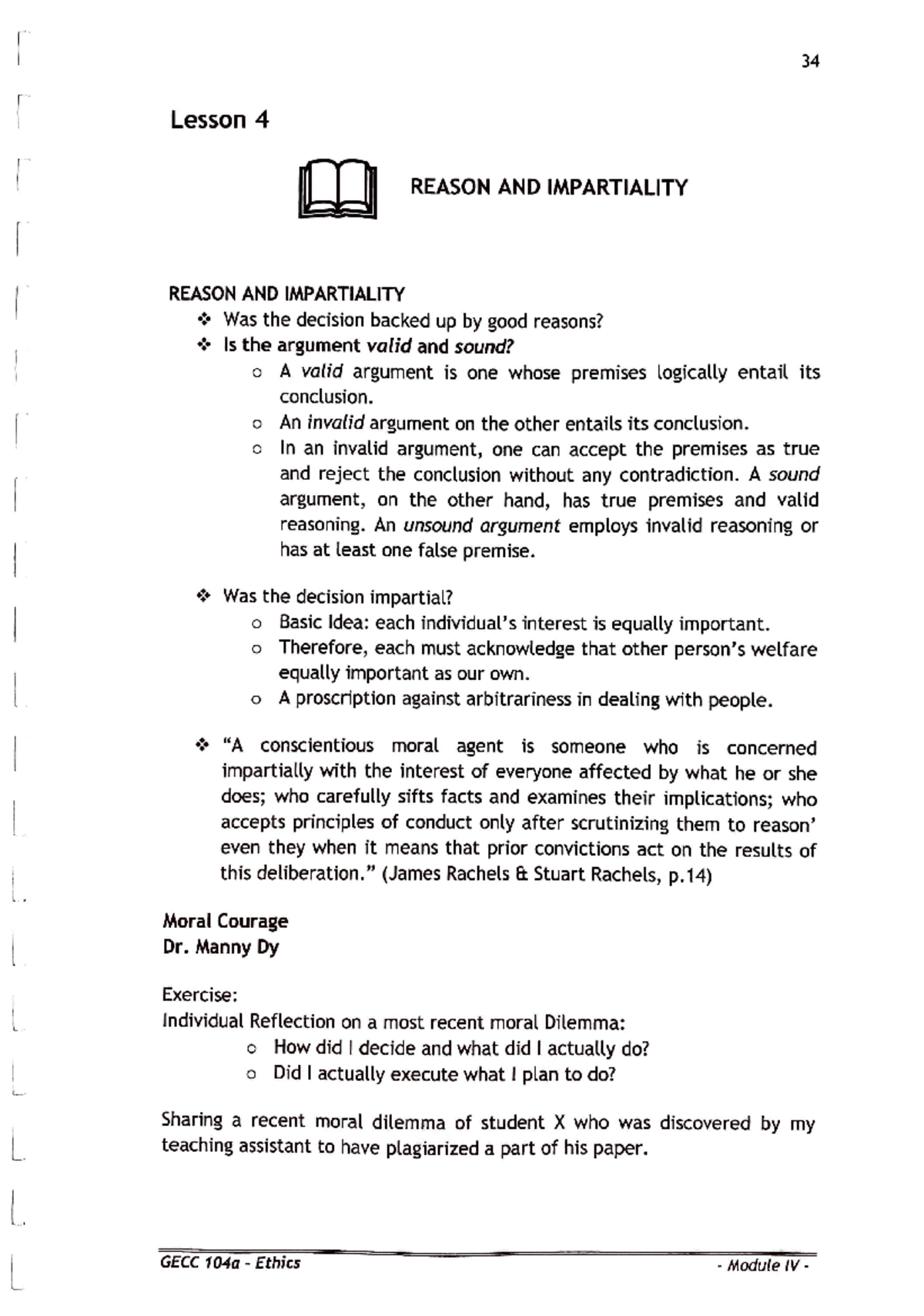 Ethics Module Four Lesson Four - Computer Science - Studocu