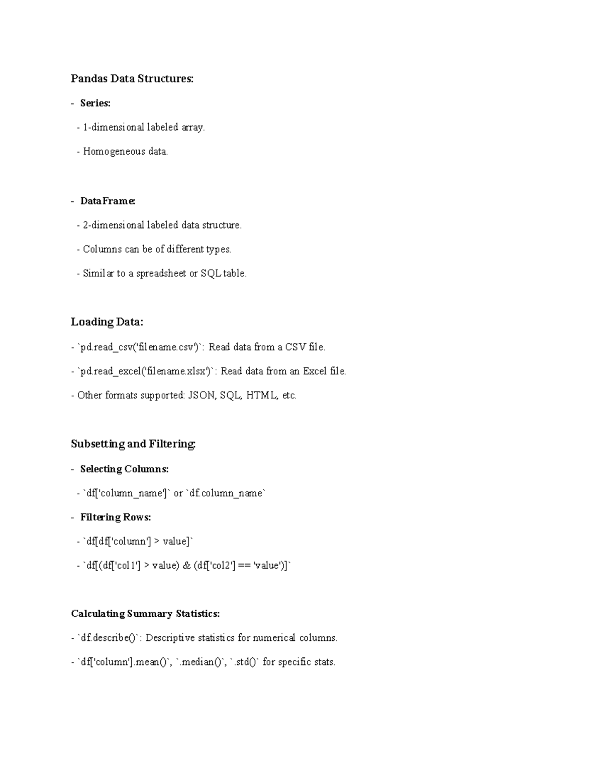 Pandas Data Structures Homogeneous Data Dataframe 2 Dimensional Labeled Data Structure