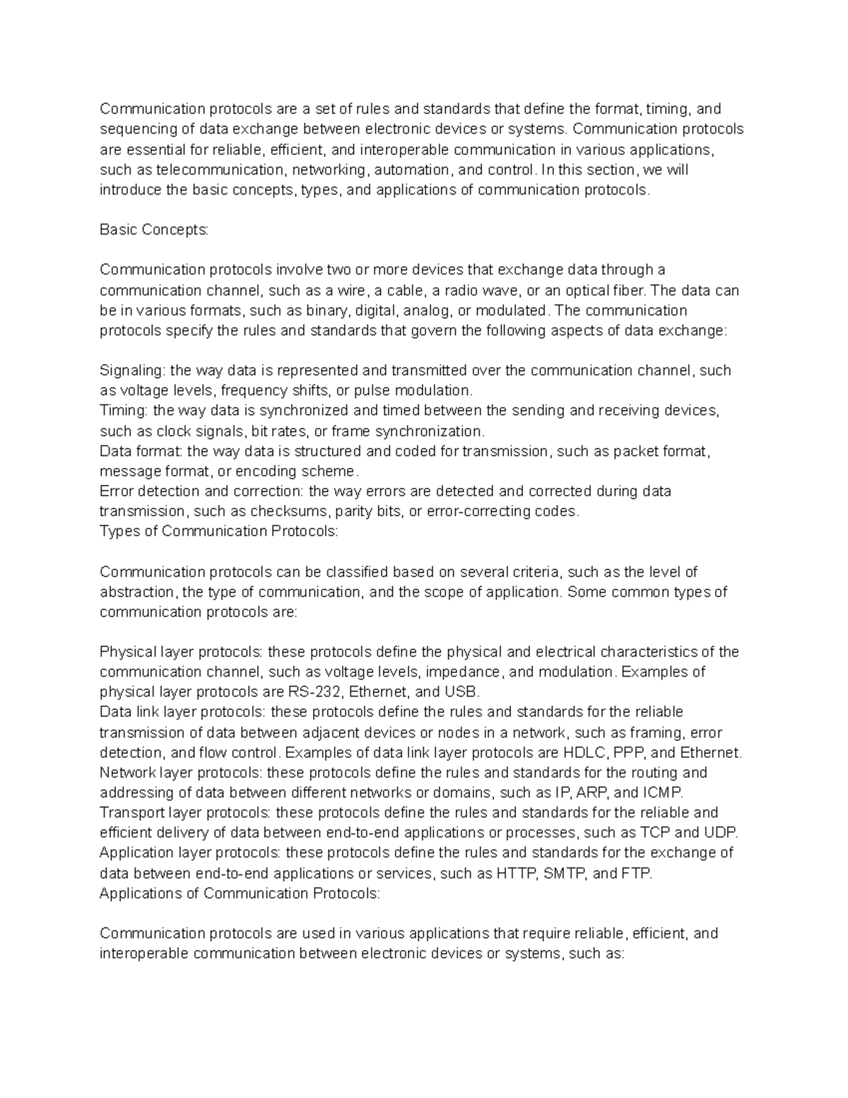 Introduction to Communication Protocols - Communication protocols are a ...