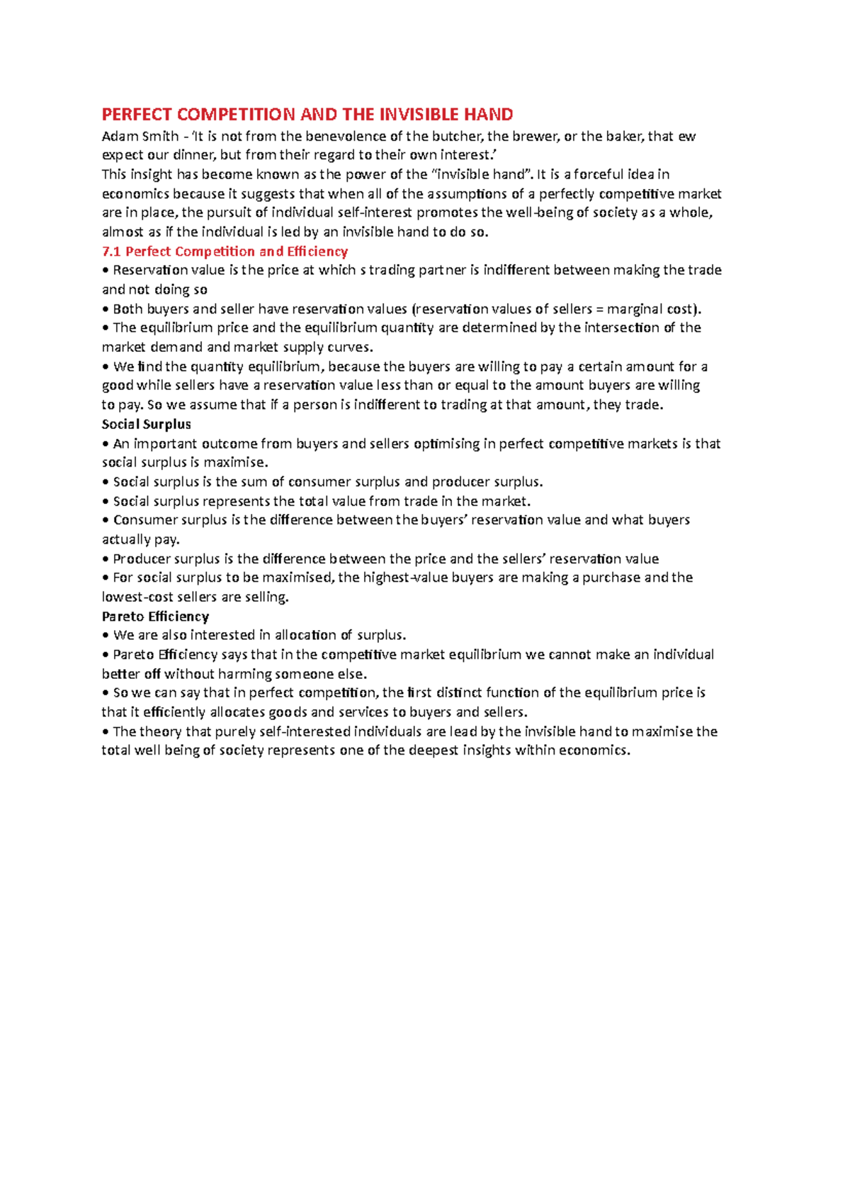 Perfect Competition AND THE Invisible HAND - PERFECT COMPETITION AND ...