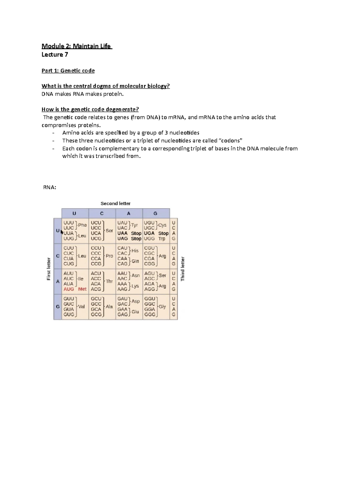 Module 2-Maintaining Life - Module 2: Maintain Life Lecture 7 Part 1 ...