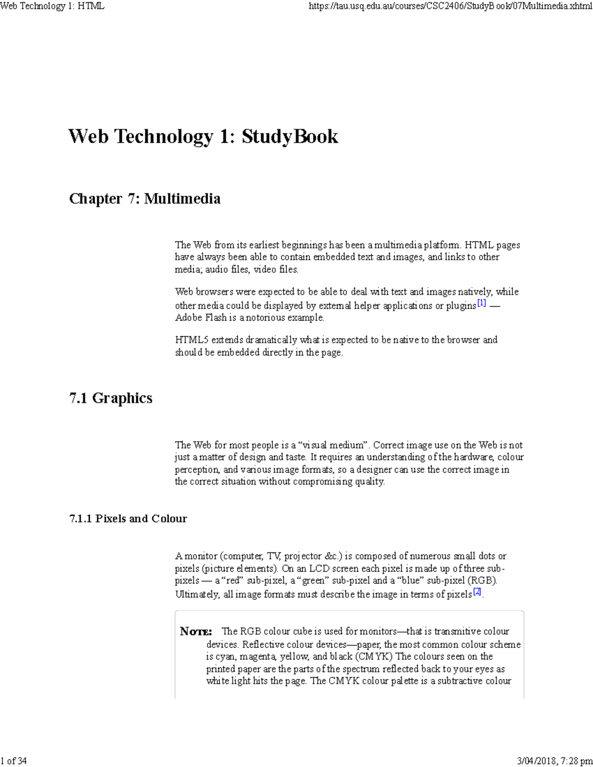 Chapter 7 - Study Book - Web Technology 1: HTML 1 of 34 - Studocu