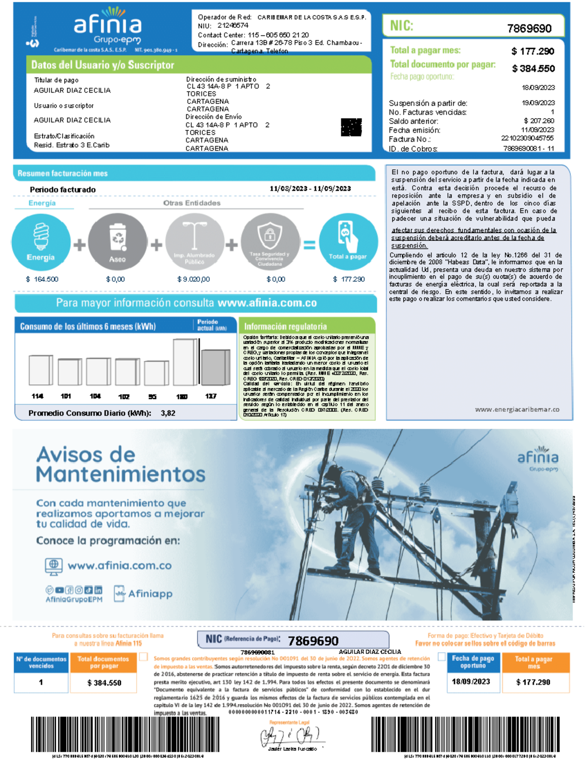 7869690081 - Bdgb hrgh - El no pago oportuno de la factura, dará lugar ...