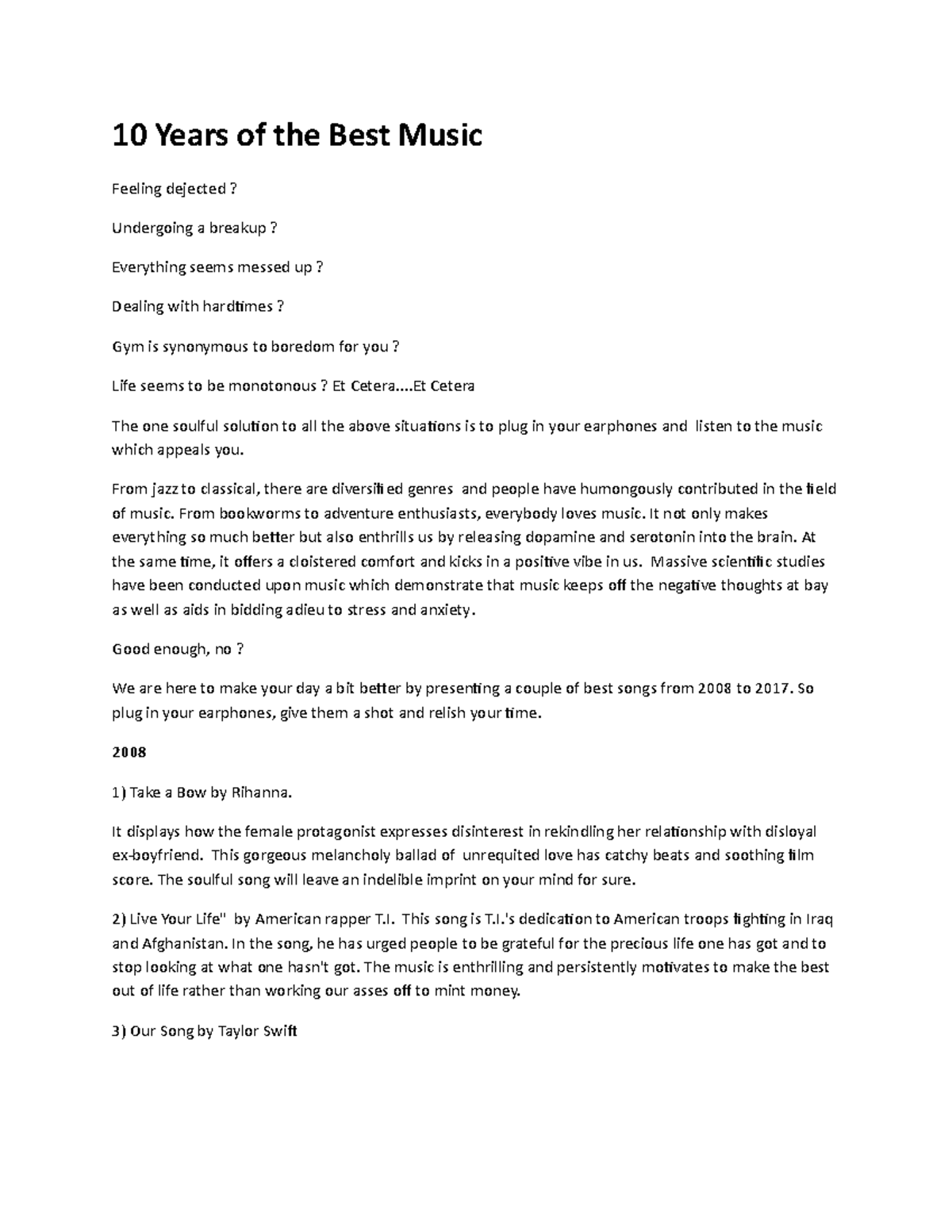 10 Years of the Best Music - 10 Years of the Best Music Feeling ...