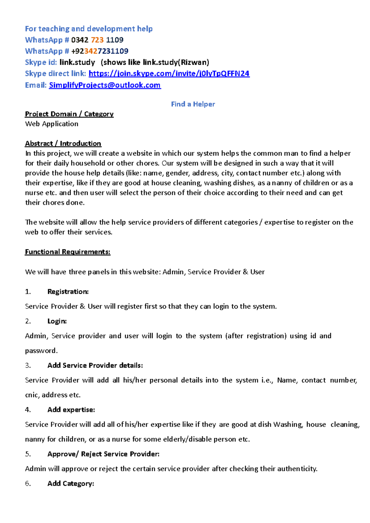 Find a Helper - For teaching and development help WhatsApp # 0342 723 ...