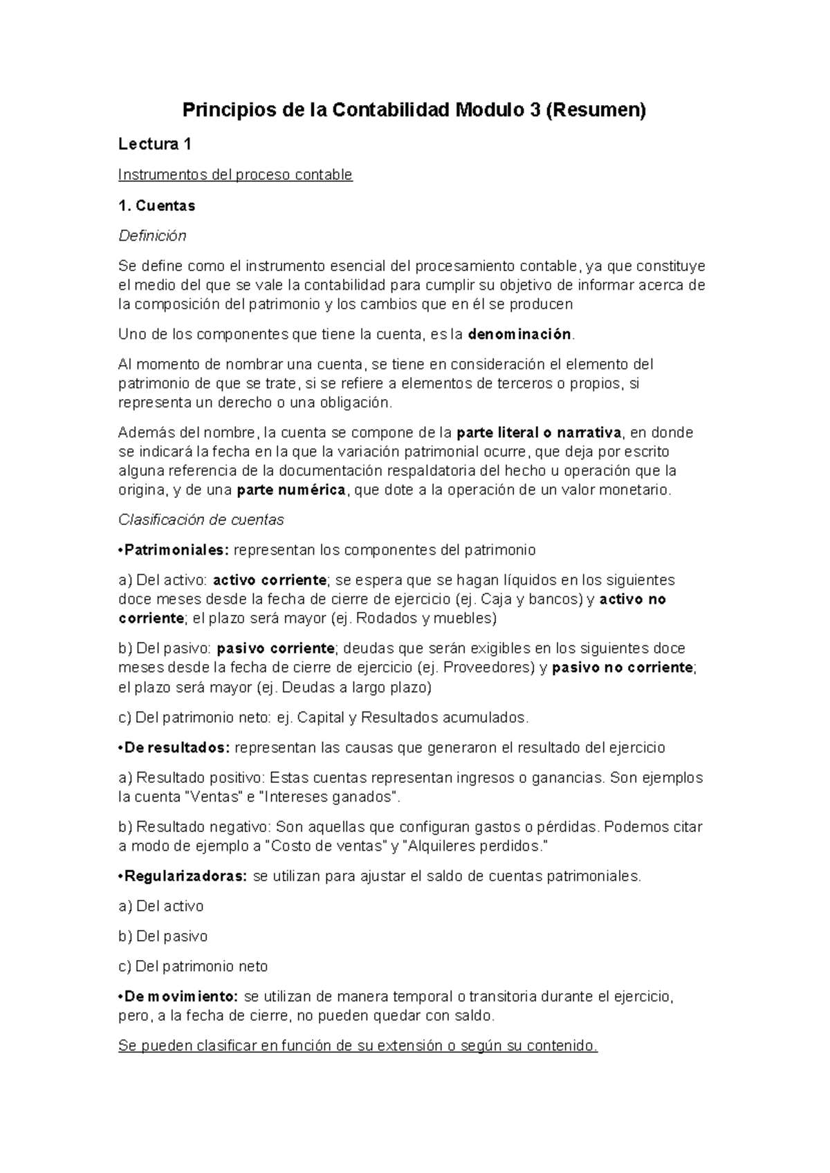 Principios de la Contabilidad Modulo 3 (Resumen) - Principios de la Contabilidad Modulo 3 ...