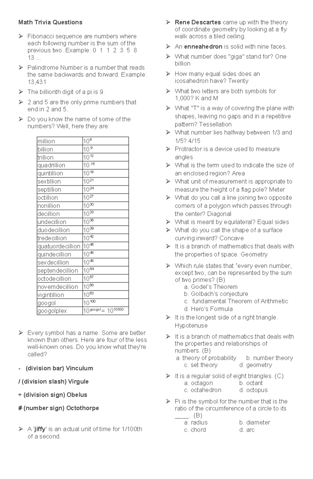 Trivia - Example: 0 1 1 2 3 5 8 13 ... Palindrome Number is a number ...