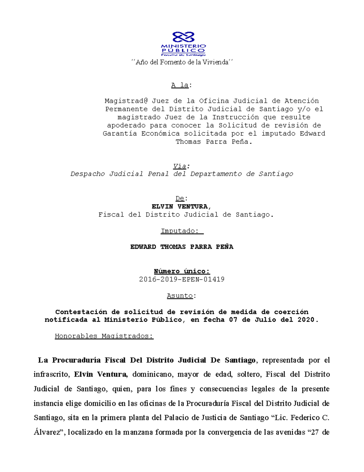 Revision de medida de coercion administrativa Edwar Thomas PARA ...