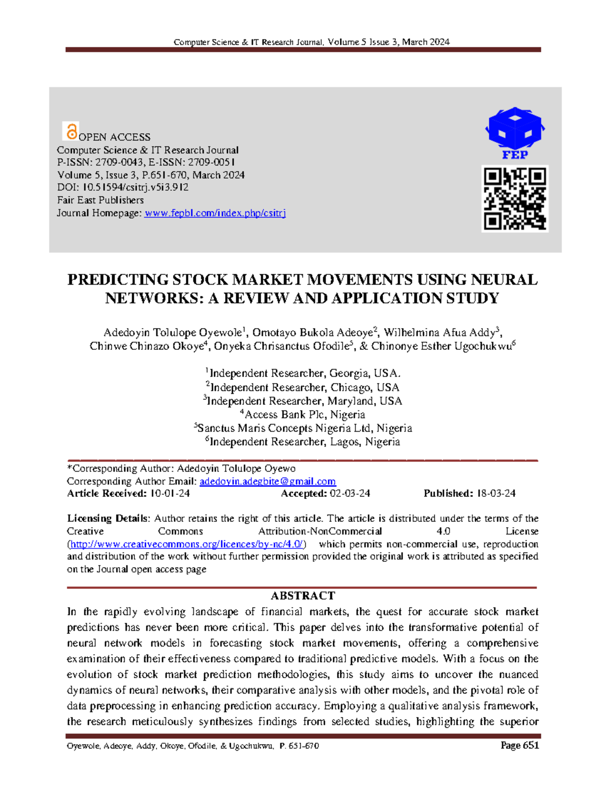 912-Article Text-2386-1-10-20240317 - PREDICTING STOCK MARKET MOVEMENTS ...