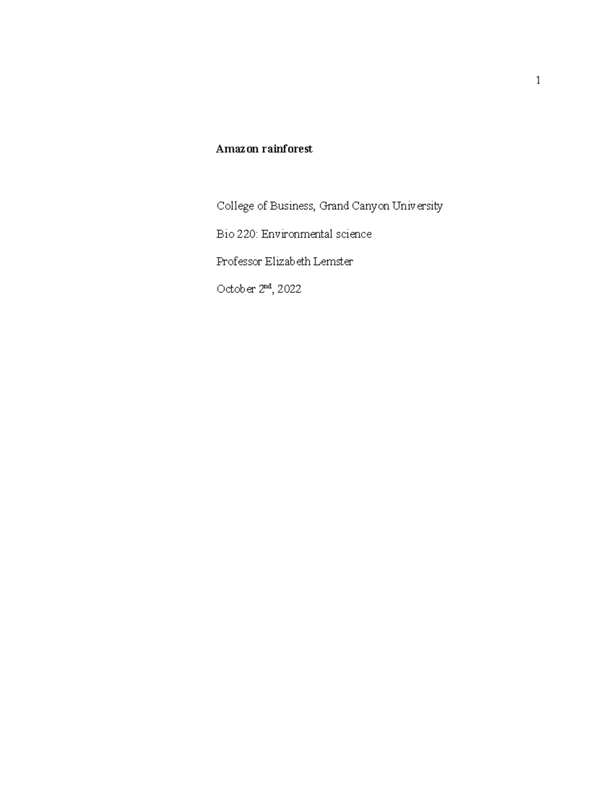 Biome and ecosystem essay - Amazon rainforest College of Business ...