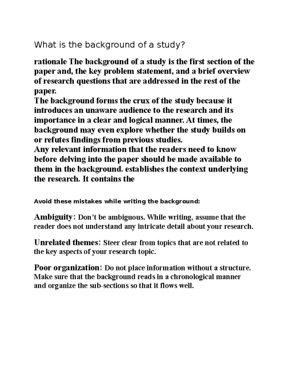 Research - RESEARC NEED IN G11 - What is the background of a study ...