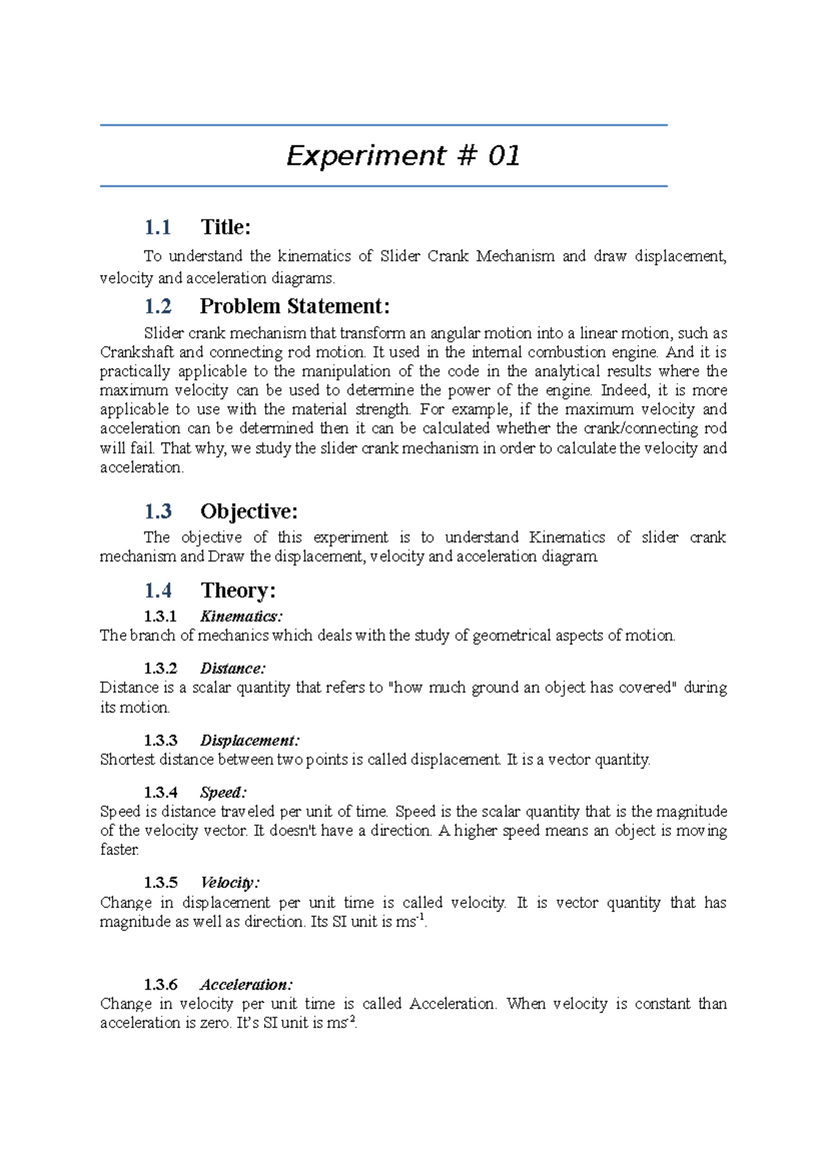 Lab Manual 1 - rtyuil - Experiment # 01 1 Title: To understand the ...