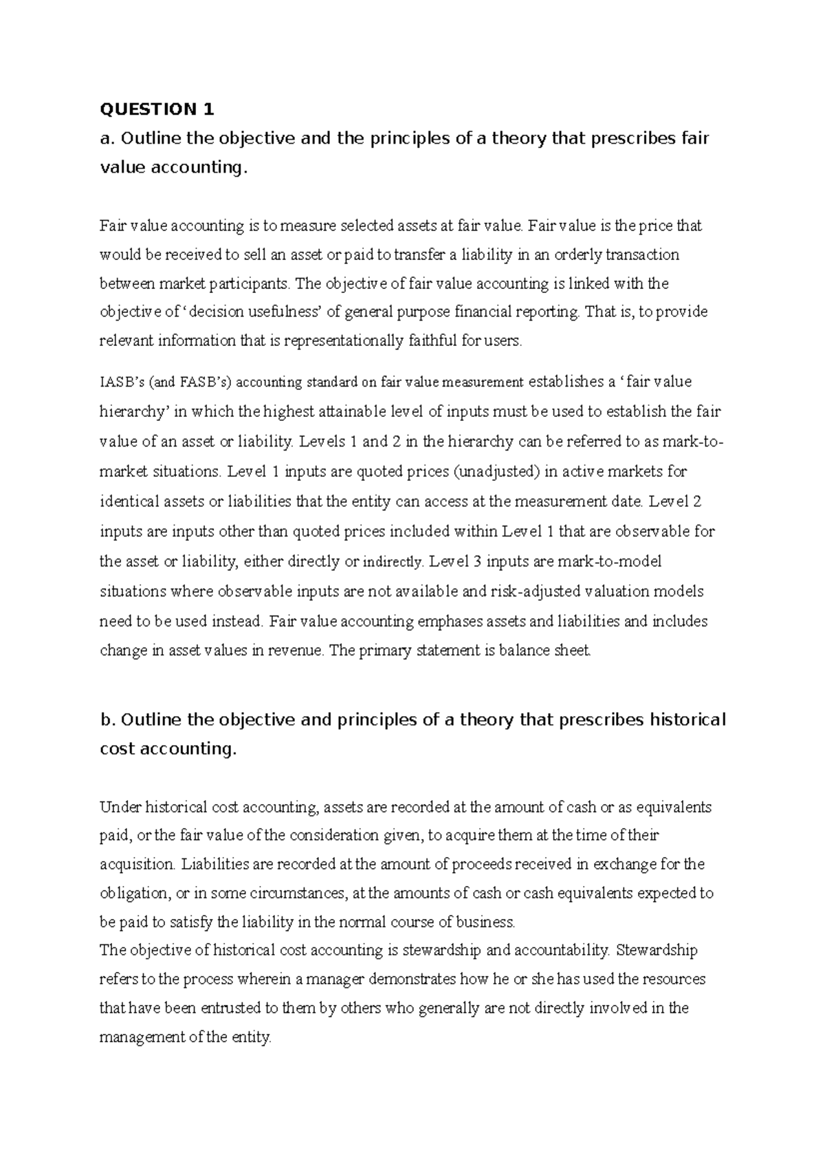 Answer to Moc K exam-Zeng - QUESTION 1 a. Outline the objective and the ...