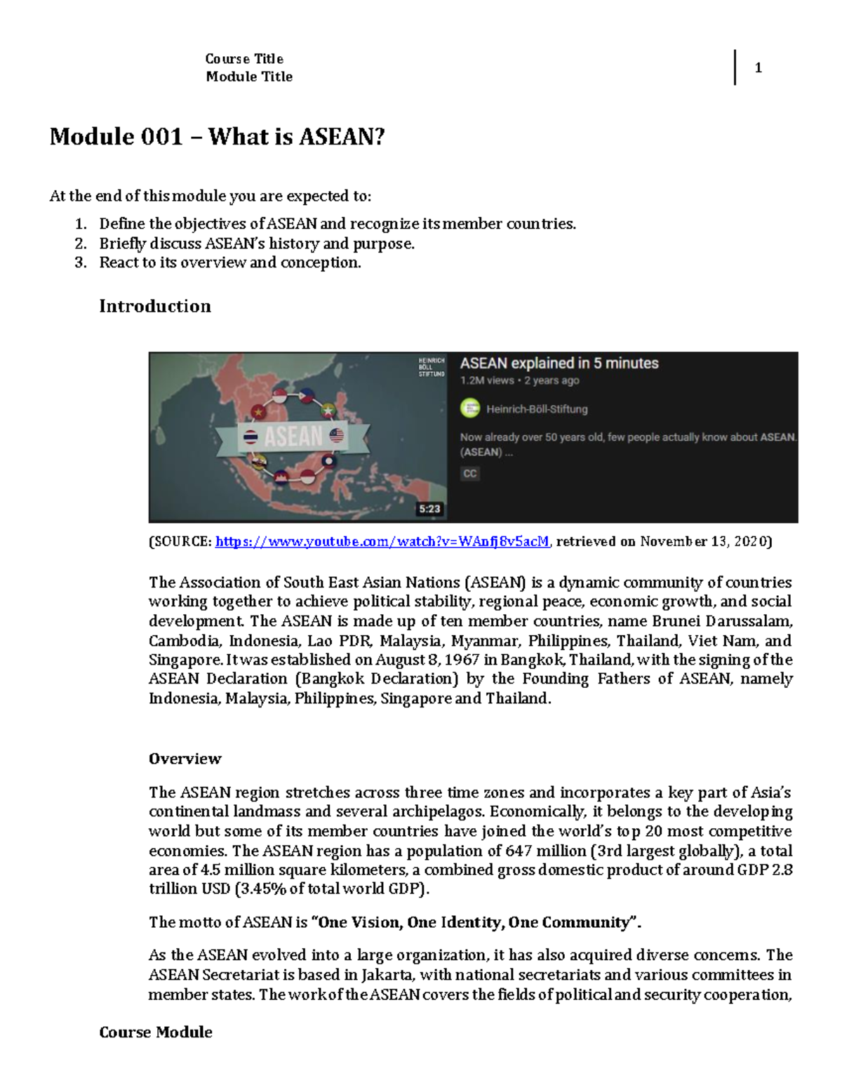 Module 01 - sadasdada - Course Title Module Title 1 Course Module ...