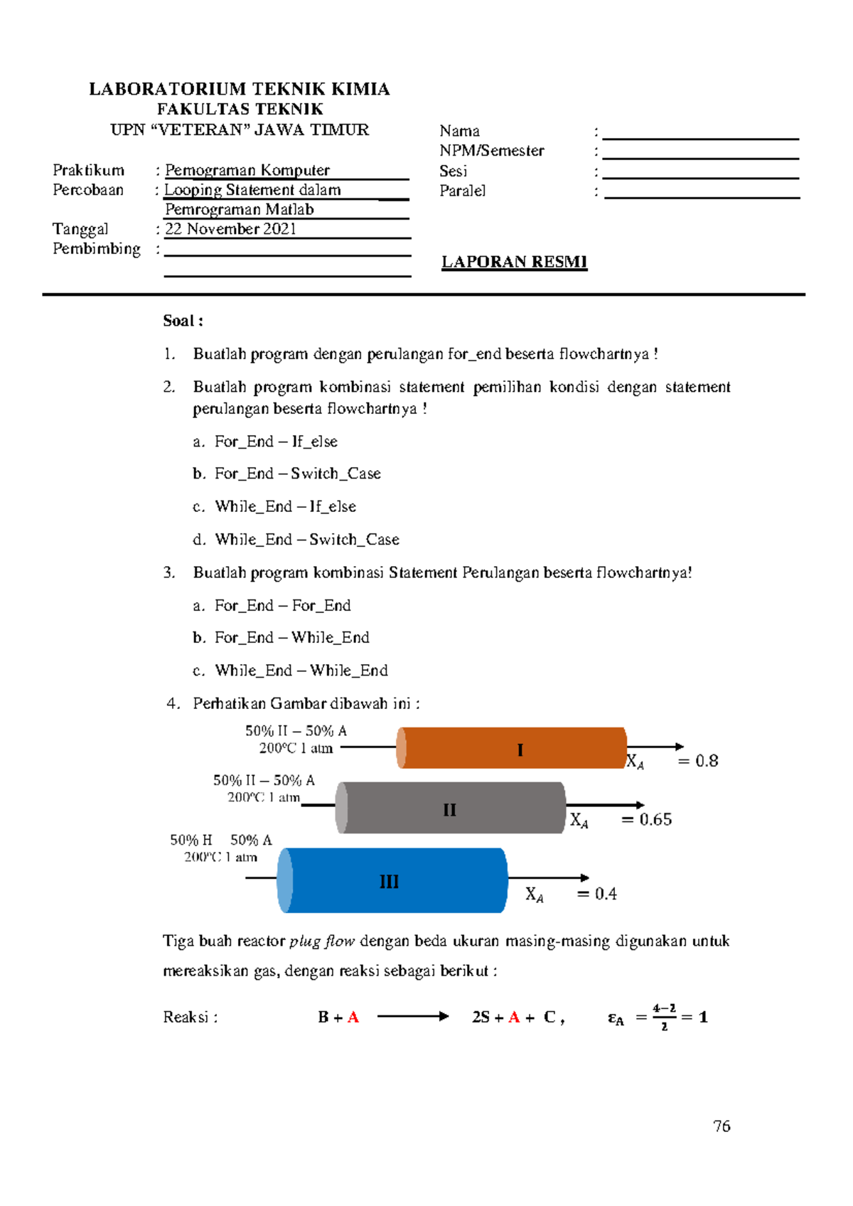 Looping Statement dalam Pemrograman Matlab - LAPORAN RESMI Soal ...