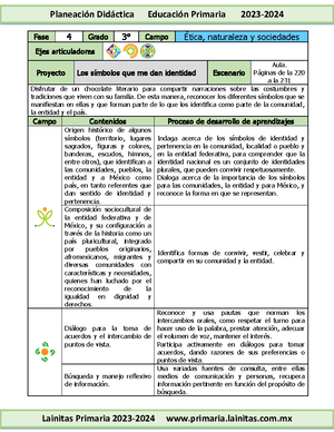 3° S4 y 5 Planeación Profa Kempis - Ciclo escolar 202 4 - 2025 Semana 4 y 5: del 16 al 27 de ...