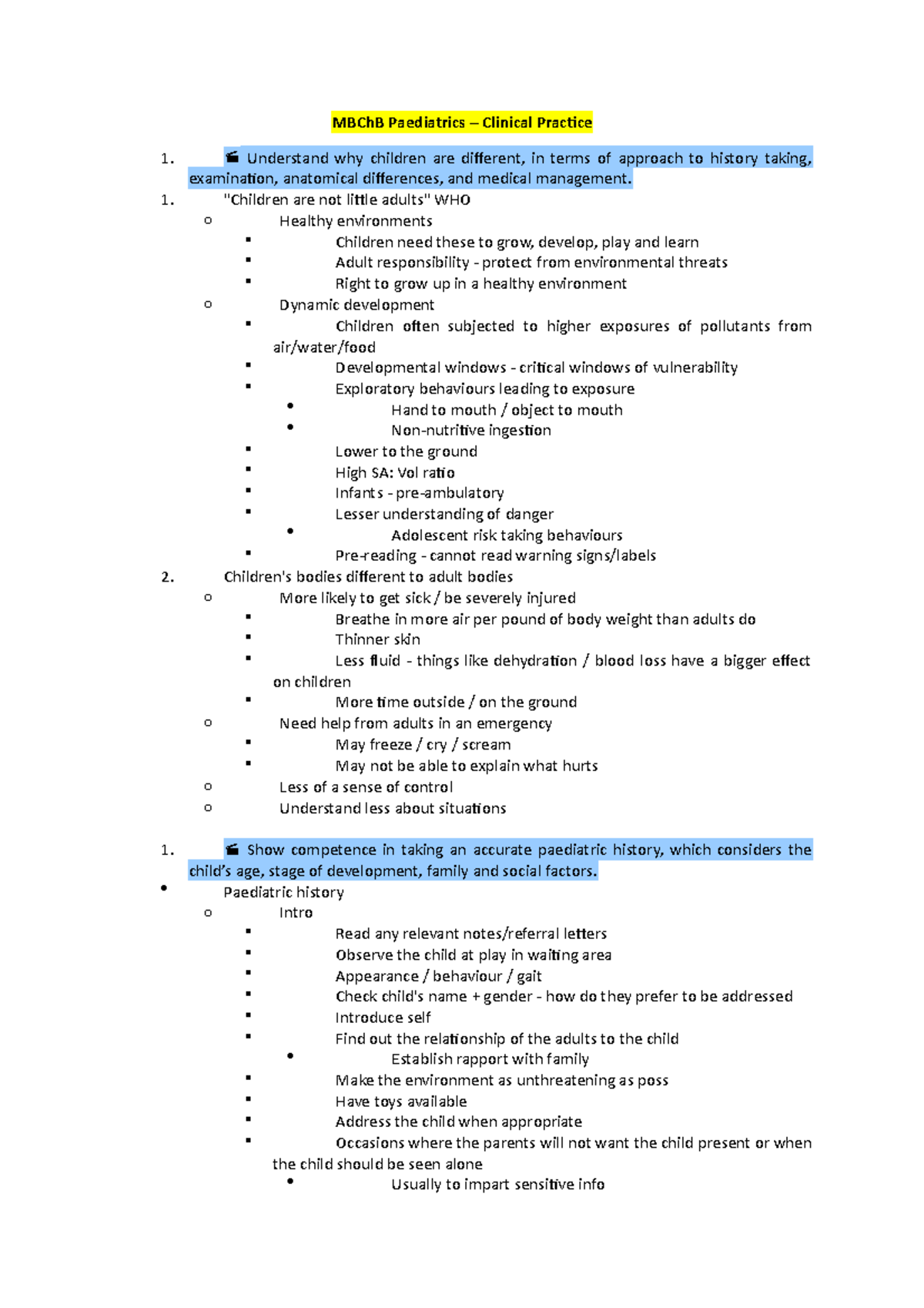 Paediatrics - Clinical Guidelines - MBChB Paediatrics – Clinical ...