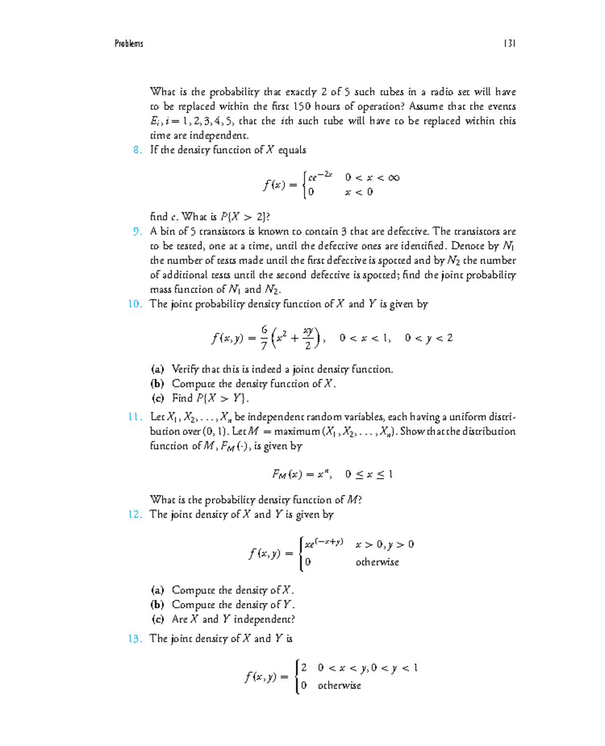 Random Variable Problems - Problems 131 What is the probability that ...