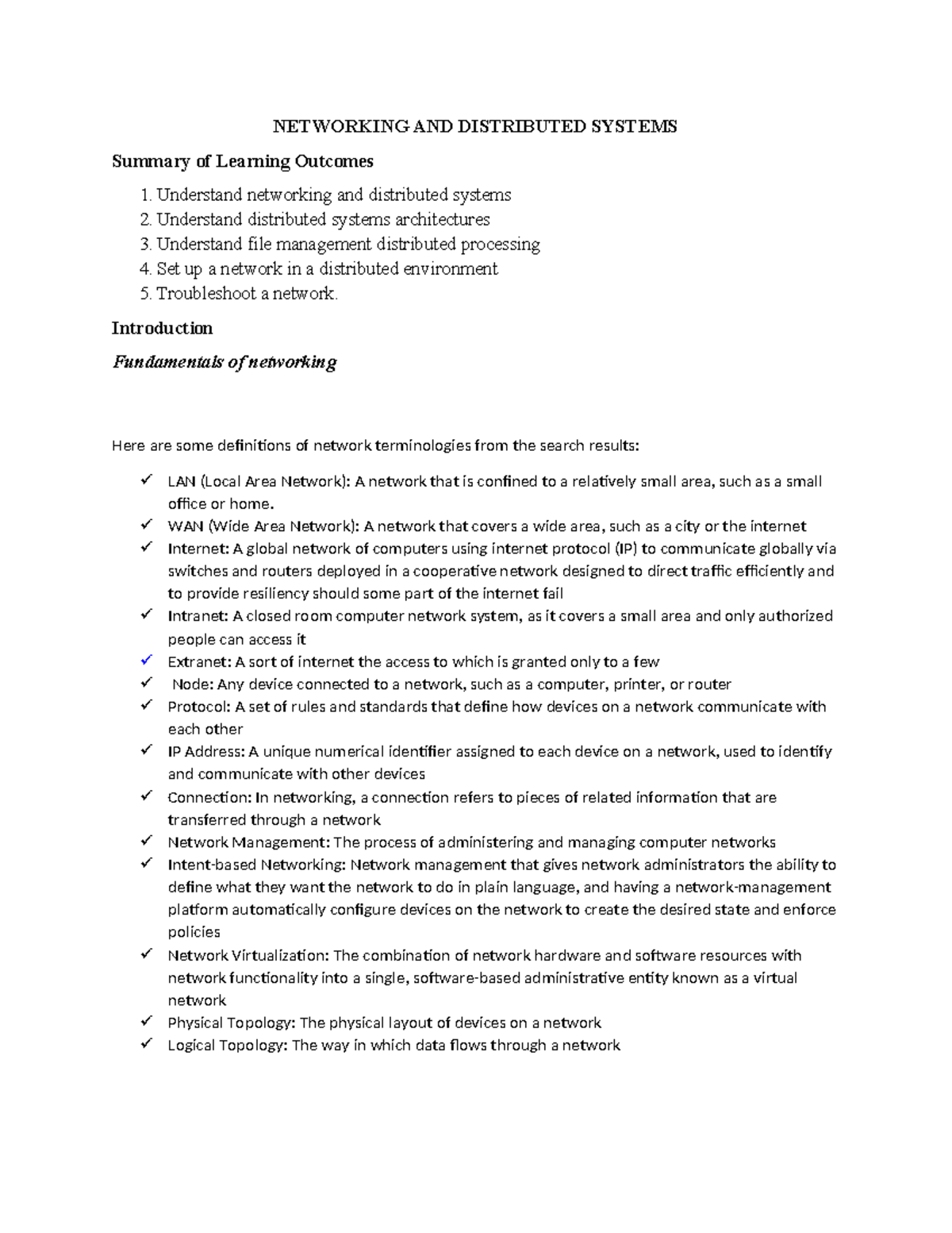 Networking And Distributed Systems Networking And Distributed Systems