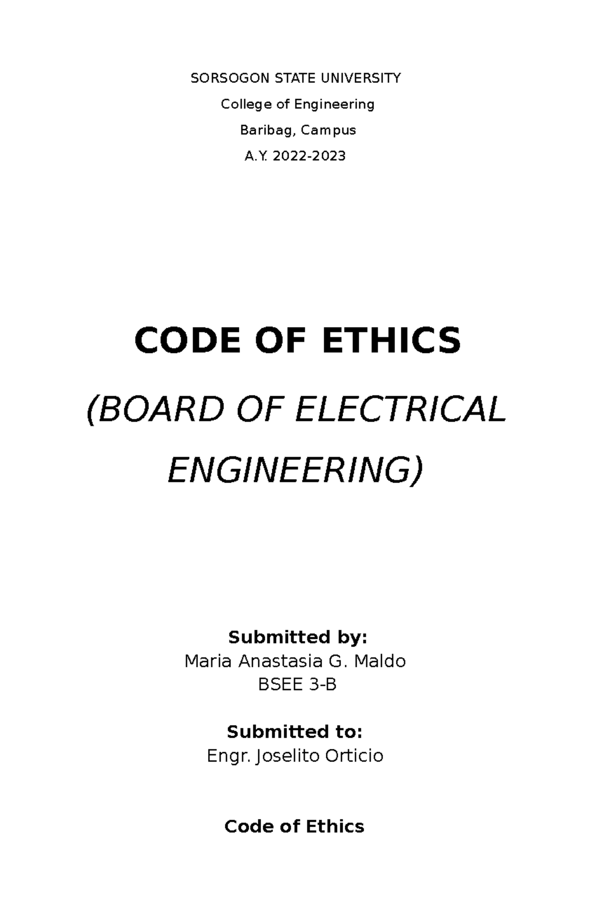 Code-of-Ethics - None - SORSOGON STATE UNIVERSITY College of ...