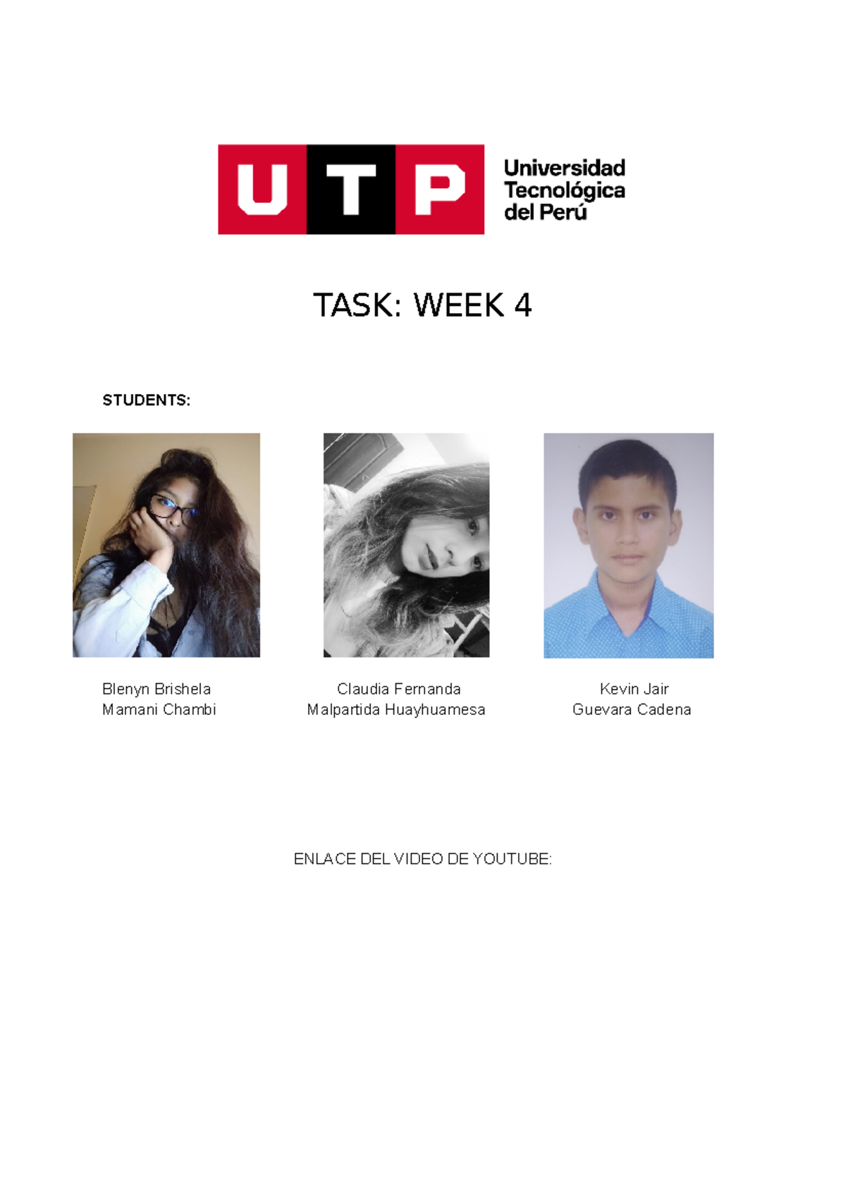 Dialogo de Ingles TA1 - nada que ver - TASK: WEEK 4 STUDENTS: Blenyn ...